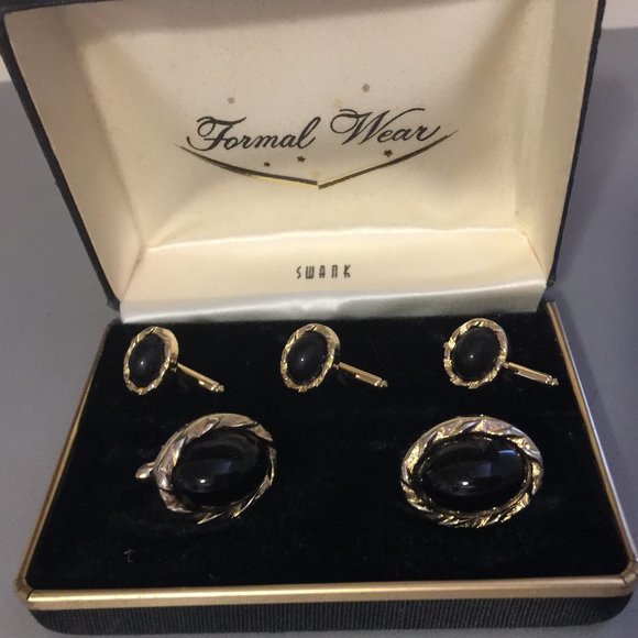 SWANK | Accessories | Vintage Swank Formal Wear Gold Black Cabochon ...